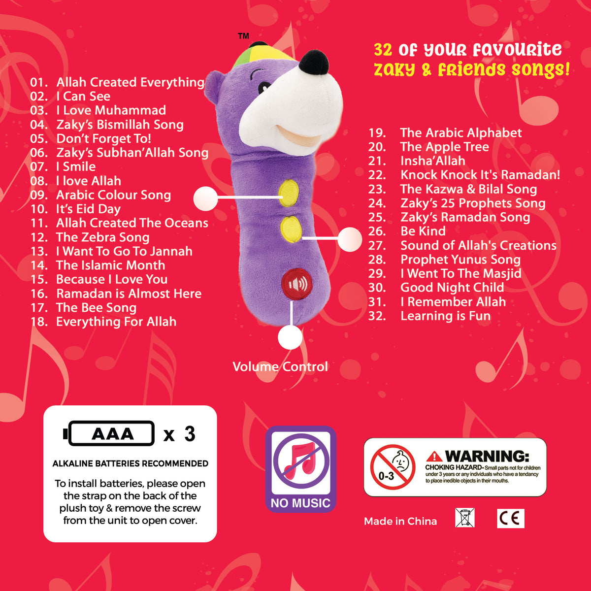 Sing Along With Zaky Toy + Lyric Book | One4Kids Online Store
