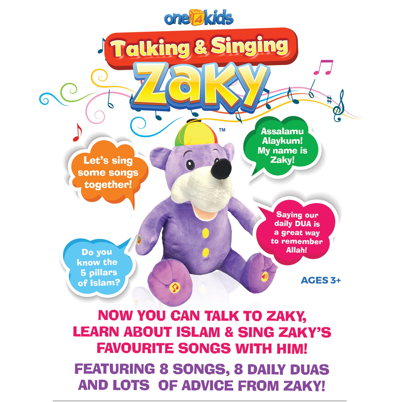 Talking & Singing Zaky Toy – One4Kids Online Store